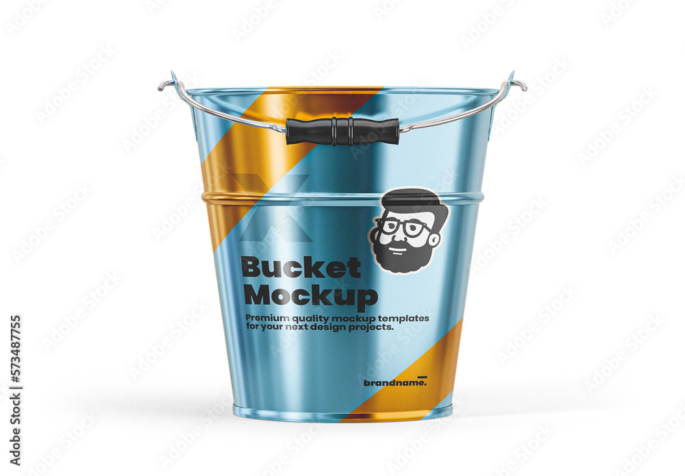 Metal Bucket Mockup Stock Template | Adobe Stock