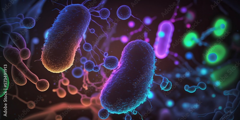 Bacteria cells under microscope background, Bacteria disease epidemic ...