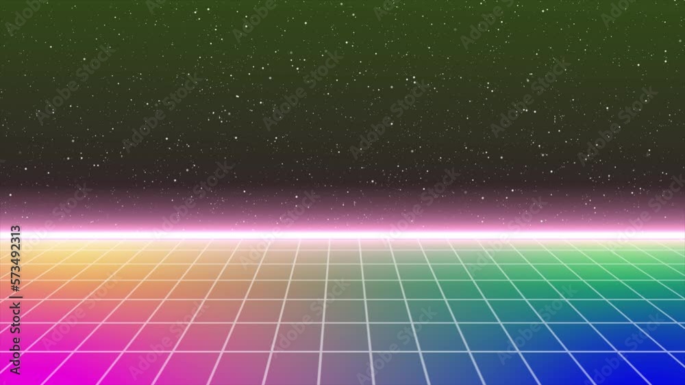 Retro High Tech Digital Background, Futuristic 80s Retro Animation With ...
