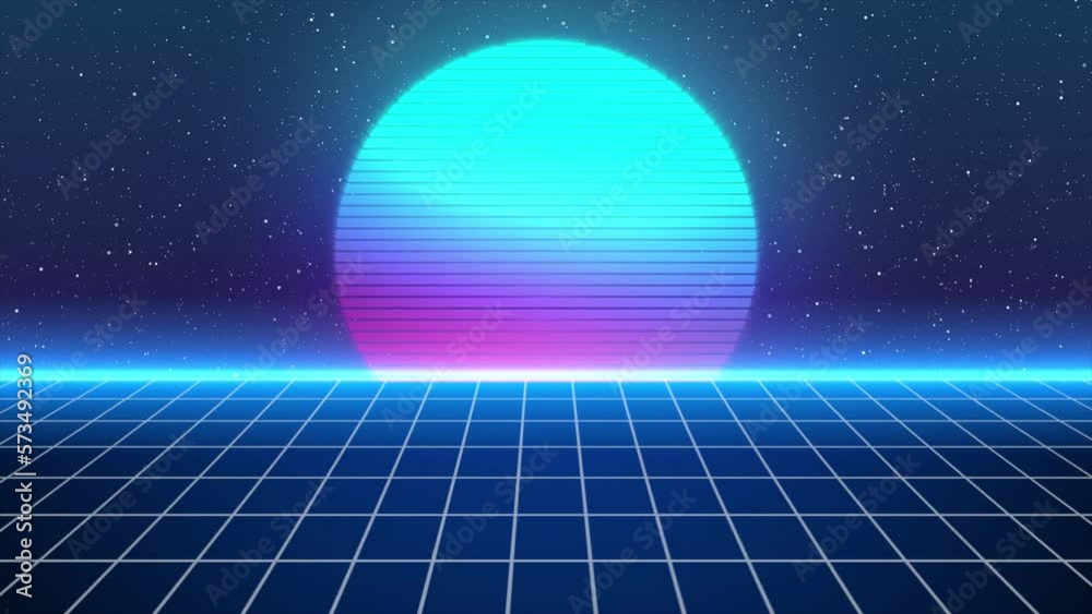 Retro Background Loop Animation, Retro High Tech Digital Background ...