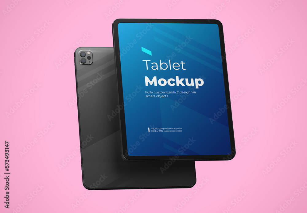 Floating Smart Device Tablet Mockup Stock Template | Adobe Stock