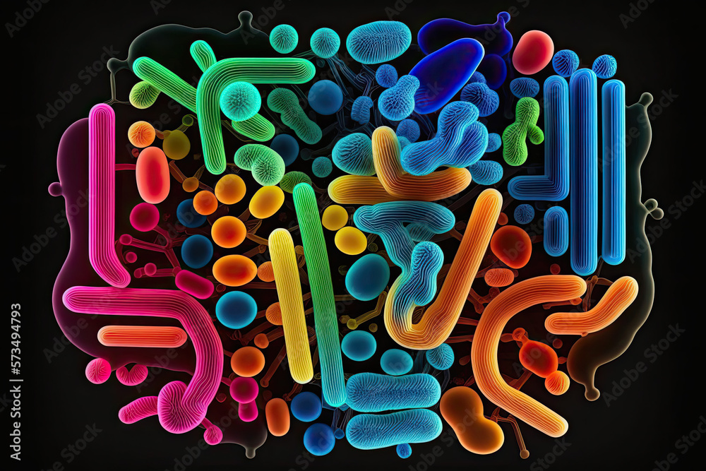 AI Toda una ciudad de vida: Explorando la microbiota intestinal Stock ...