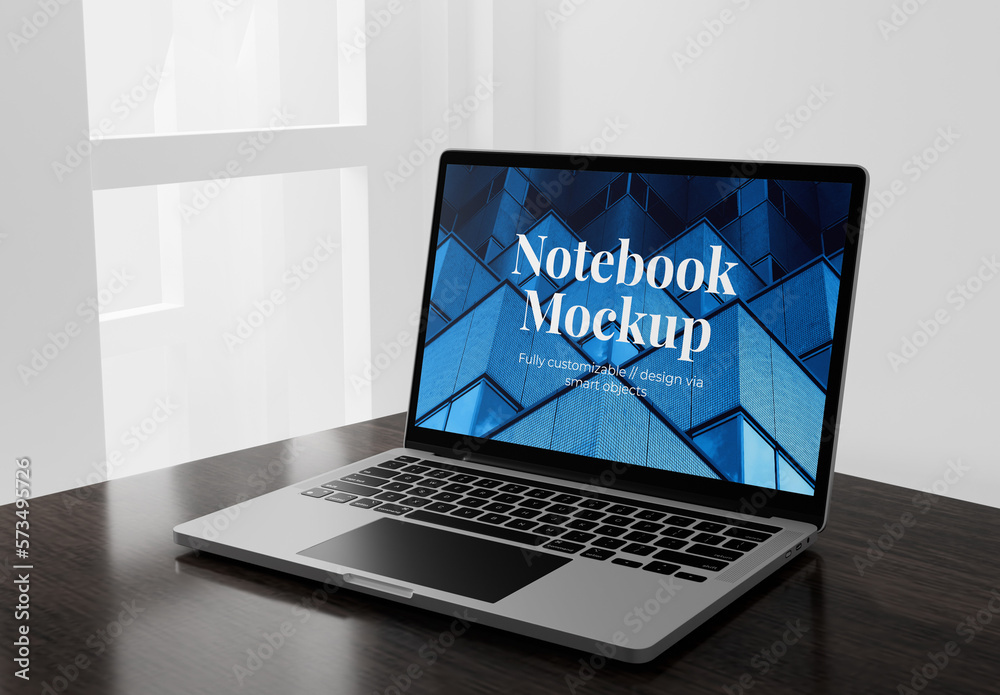 Realistic Modern Smart Device Laptop Mockup Stock Template | Adobe Stock