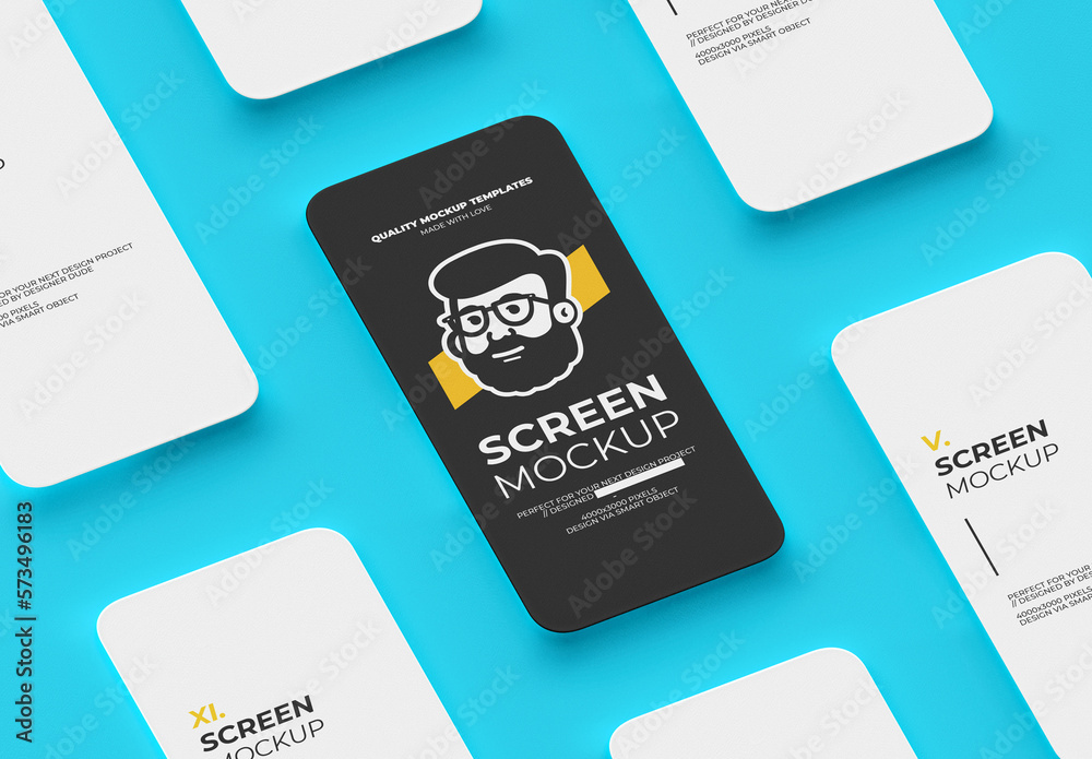 Smartphone Screen Mockup Stock Template | Adobe Stock