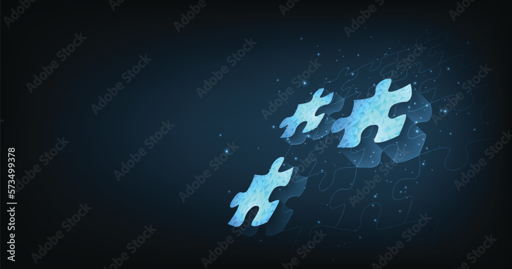 Completing puzzle concept, the symbol of completing. Combining parts to ...