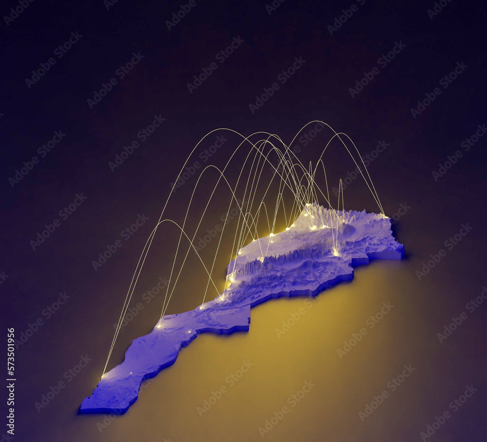 Morocco concept map, map of Morocco suitable for technology, export ...