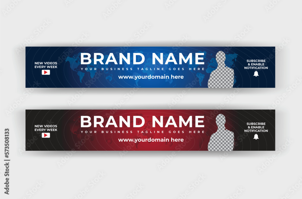 Creative YouTube Channel Art Banner Design and Vector illustration ...