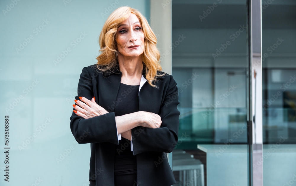 Transgender business woman lifestyle moments in downtown, Los angeles ...