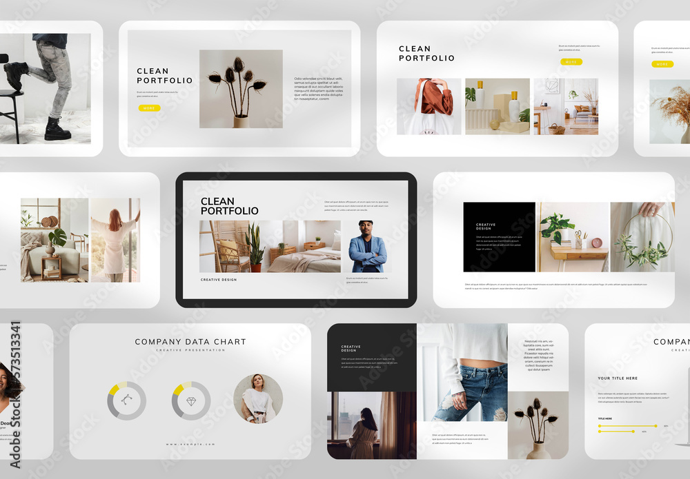 Clean Portfolio Presentation Layout Stock Template | Adobe Stock