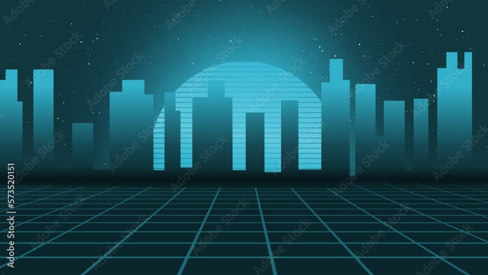 Retro Background Loop Animation, Retro High Tech Digital Background ...