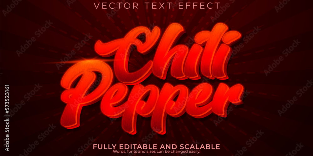 Chili pepper text effect, editable hot sauce and pepper text style ...