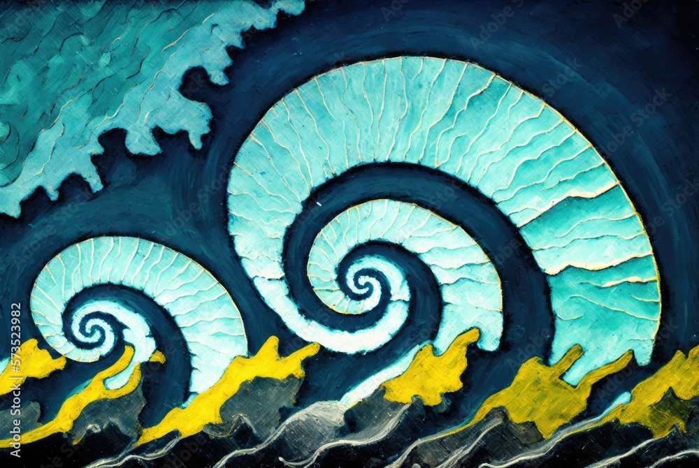 Chaotic ocean waves with turbulent and dangerous surf, raging storm ...