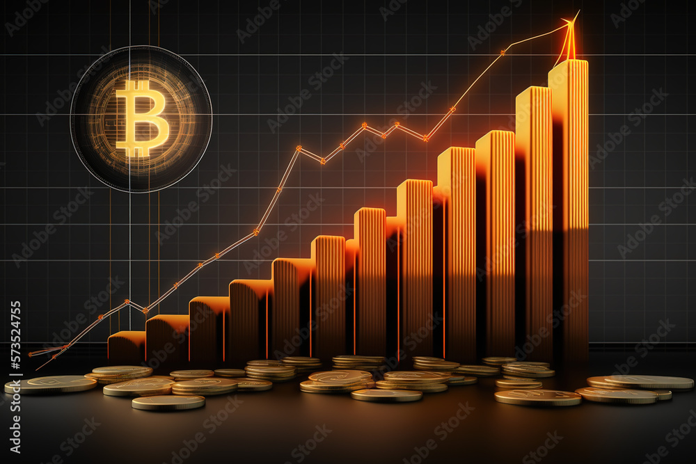 Bitcoin bullish chart, crypto coin, cryptocurrency concept. Generate by ...