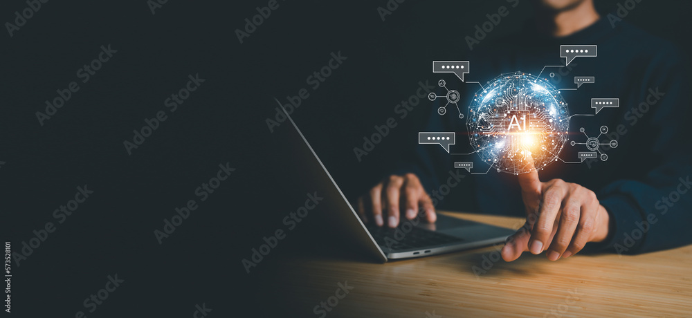 Chatbot Chat Ai Concept Artificial Intelligence Businessman Using Ai Smart Robot Technology