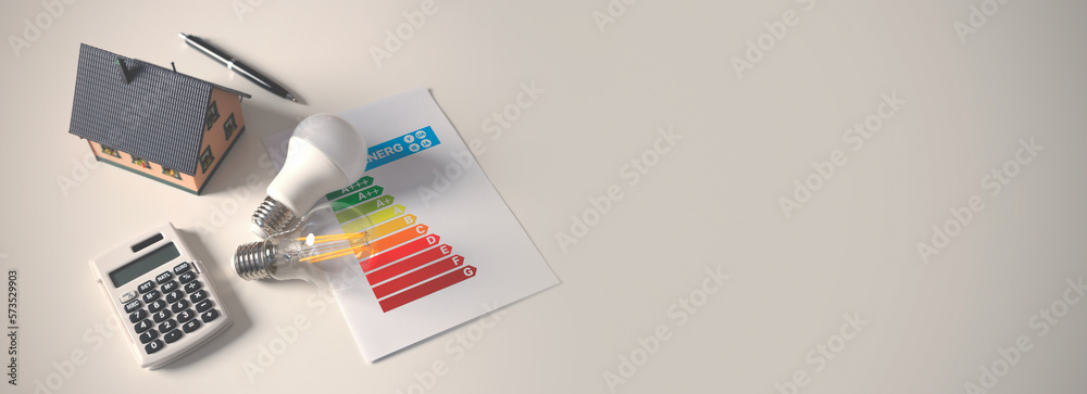 Energy rating chart, energy efficiency Stock Photo | Adobe Stock
