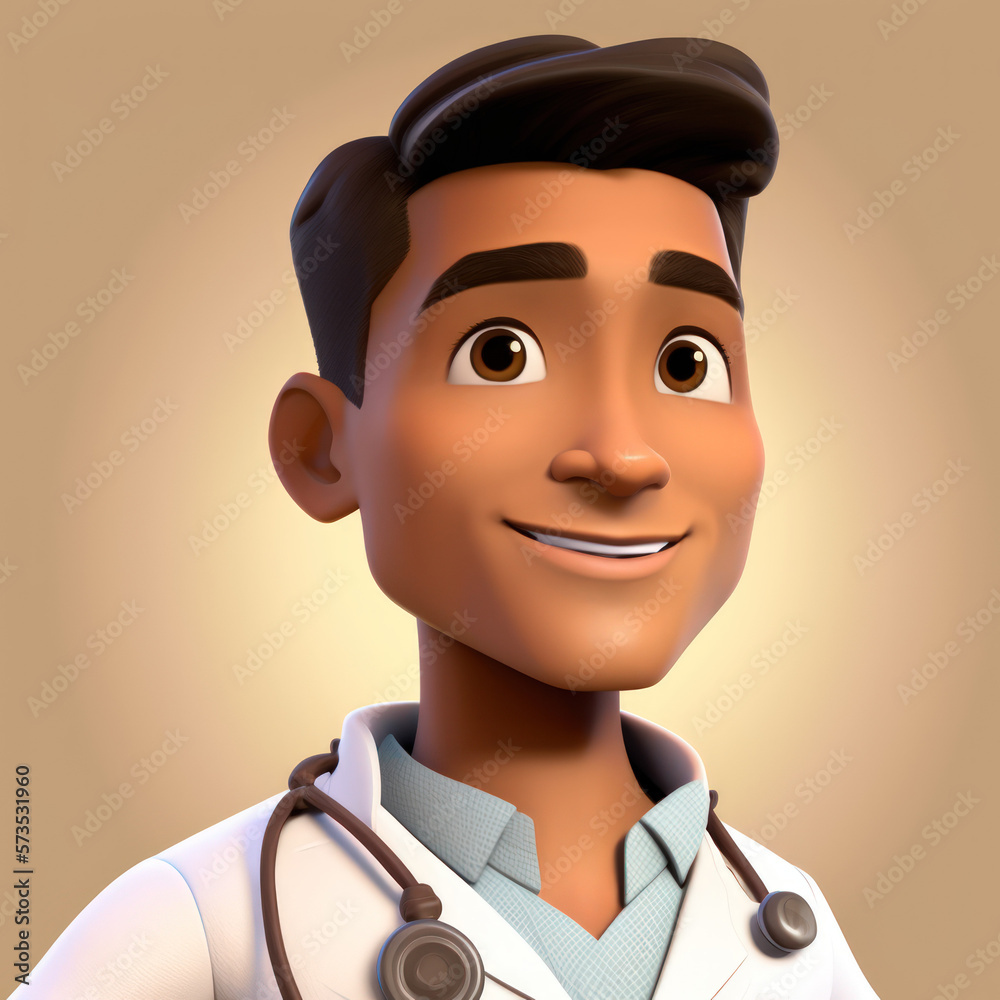 Cartoon Close up Portrait of Smiling Pacific Islander Charming Young ...