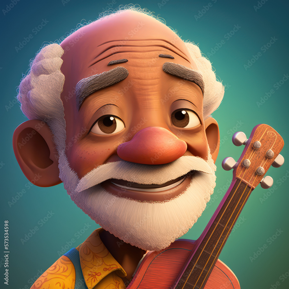 Smiling Old Man Cartoon