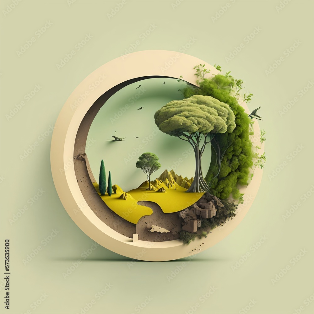 environmental protection logo isolated on white background, circular ...