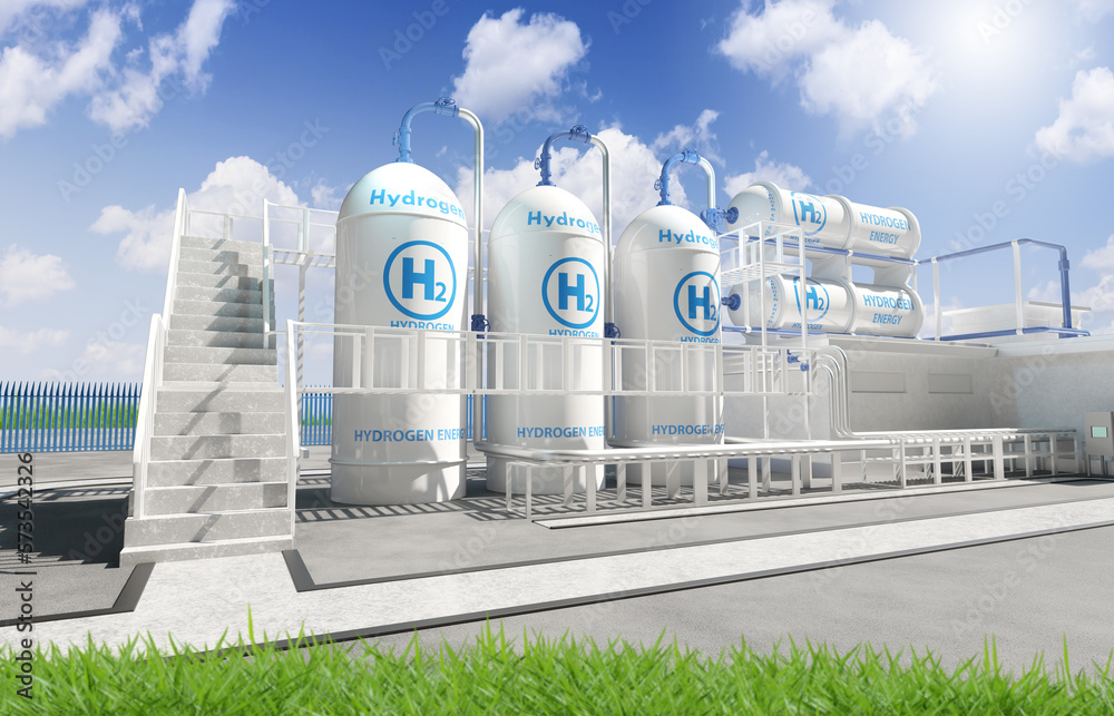 Hydrogen energy storage system. Hydrogen H2 technology. Progressive ...
