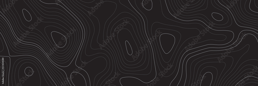 Abstract black and white topographic map lines background. Topographic ...