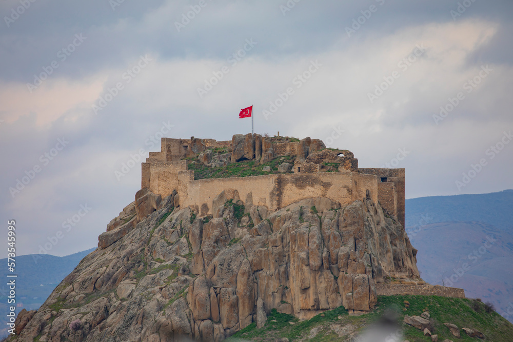 Pertek castle (Pertek kalesi) located in Pertek district of Tunceli ...