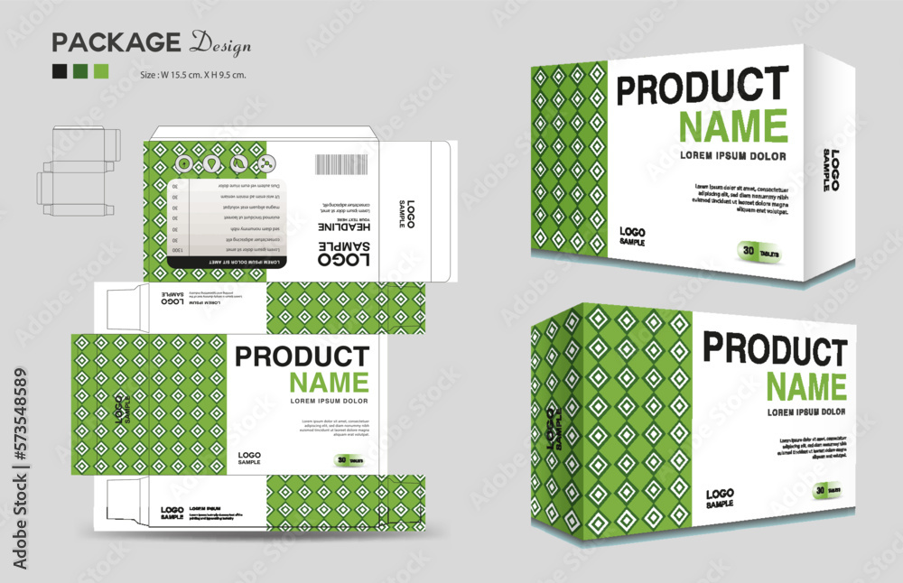 Cosmetic box design, Supplements box template, Package design template ...