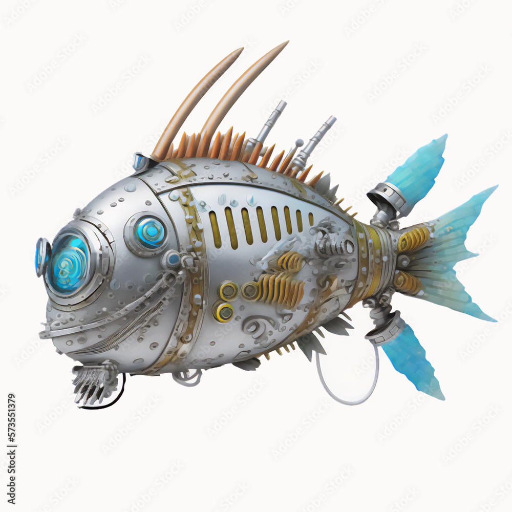 Futuristic robotic fish with impressive swim mechanics Stock ...