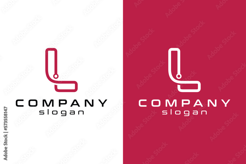 Letter L with line concept. Very suitable for symbol, logo, company ...