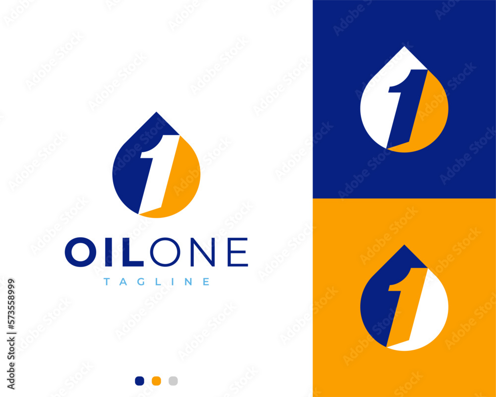 Logo Template Lettermark Number 1 Oil Gas Stock Vector | Adobe Stock