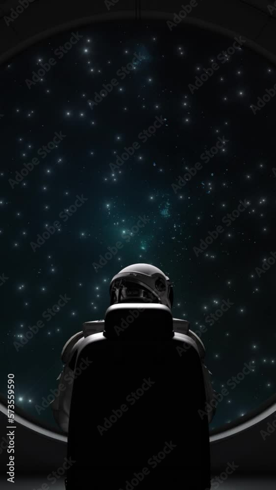 Loop vertical animation of an astronaut on a Starship Cockpit vídeo de ...