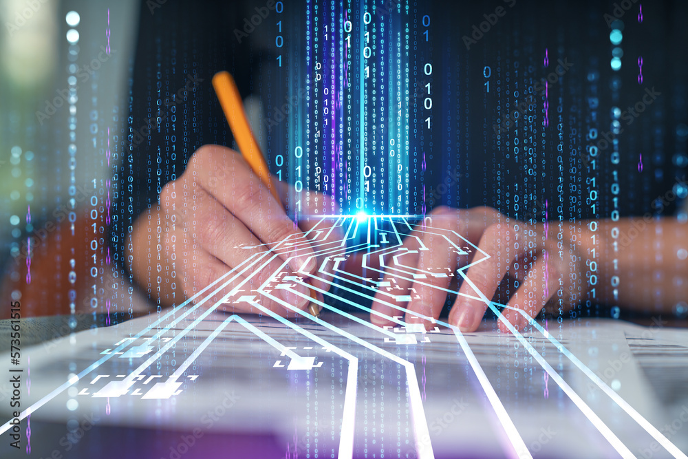 Businesswoman in formal wear taking notes signing contract at office ...