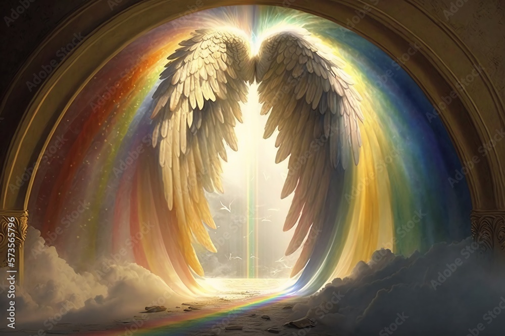 "Angelic Wings as a Gateway to Heaven Spiritual Concept Banner ...
