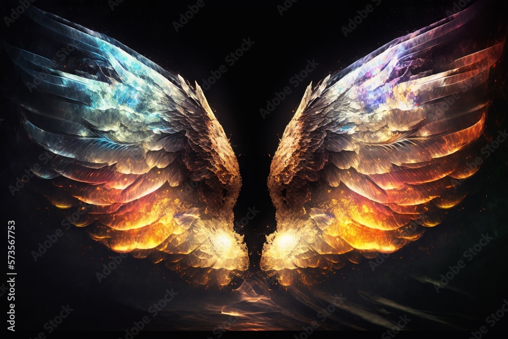 Poster "Enchanted Angel Wings Banner". Generative AI. – Wall Art ...