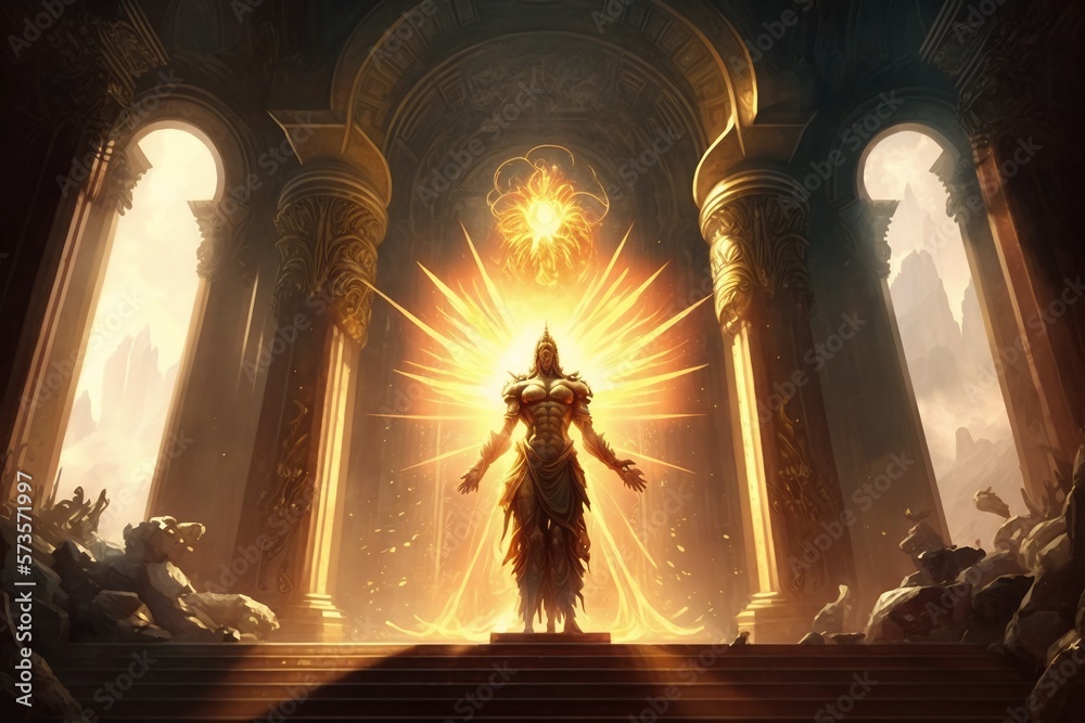 "Divine Sculpture: A Holy Statue in a Temple." Generative AI. Stock ...