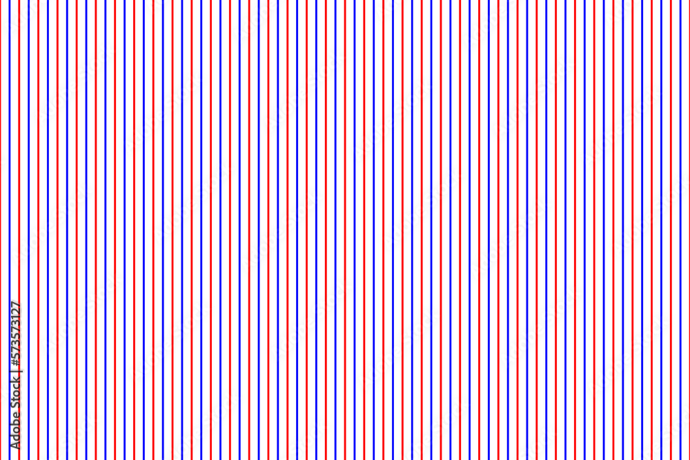 Red and blue vertical lines fabric pattern on white background vector ...