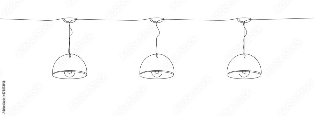 Continuous one line drawing of chandelier. One line drawing of hanging ...