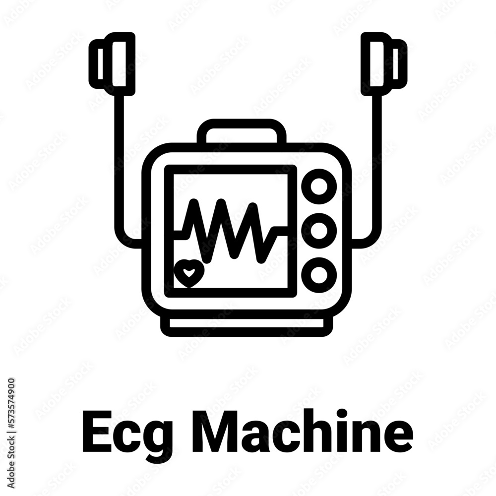 Ecg machine Vector Icon Stock Vector | Adobe Stock