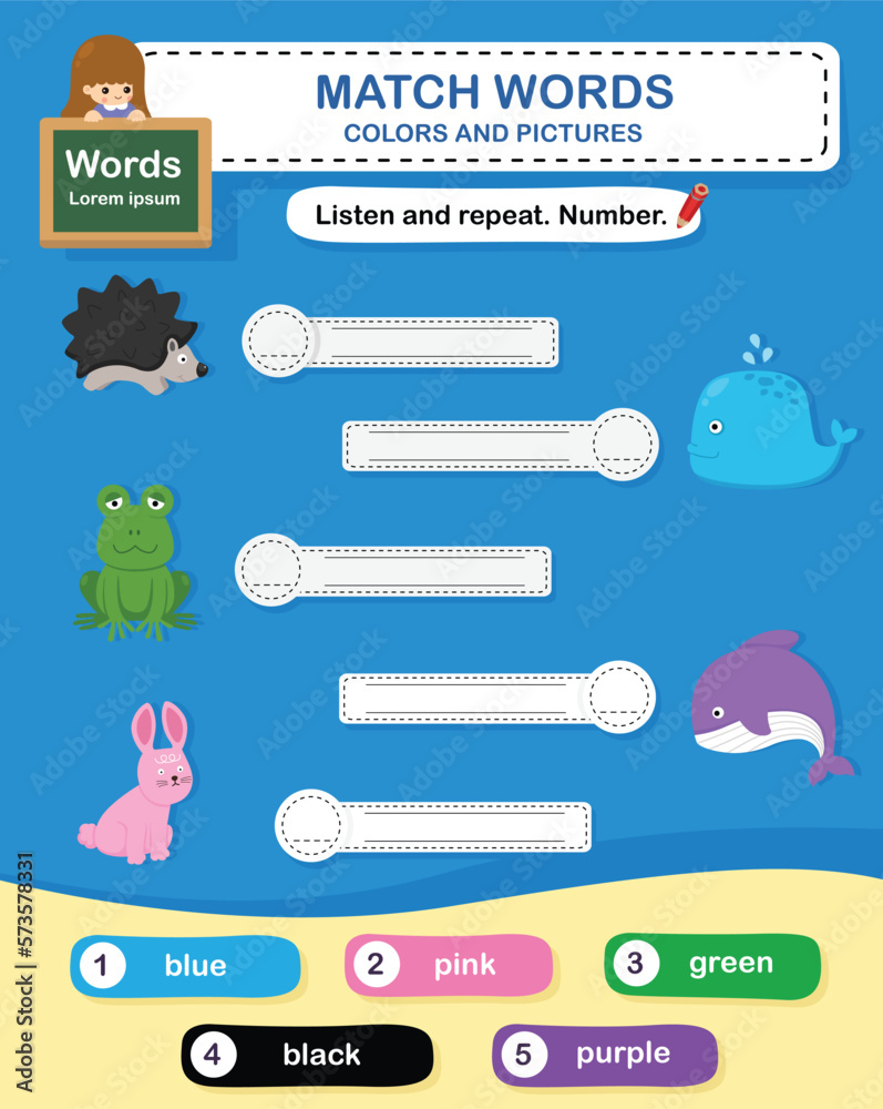 Trace and match words with pictures. Educational worksheet for ...