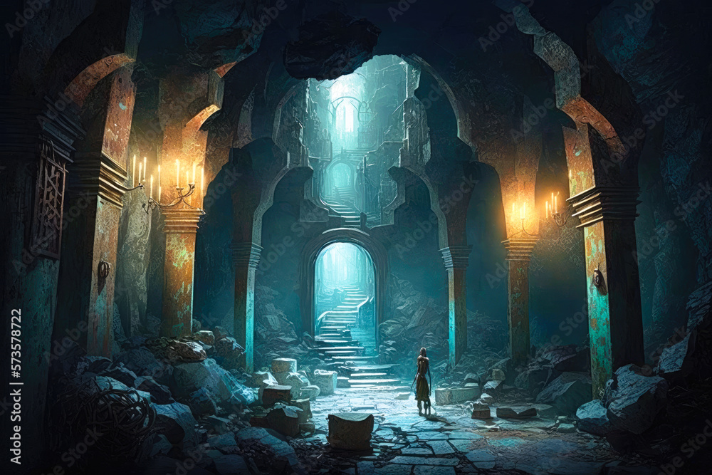 a hidden underground city, filled with tunnels, chambers, and secret ...