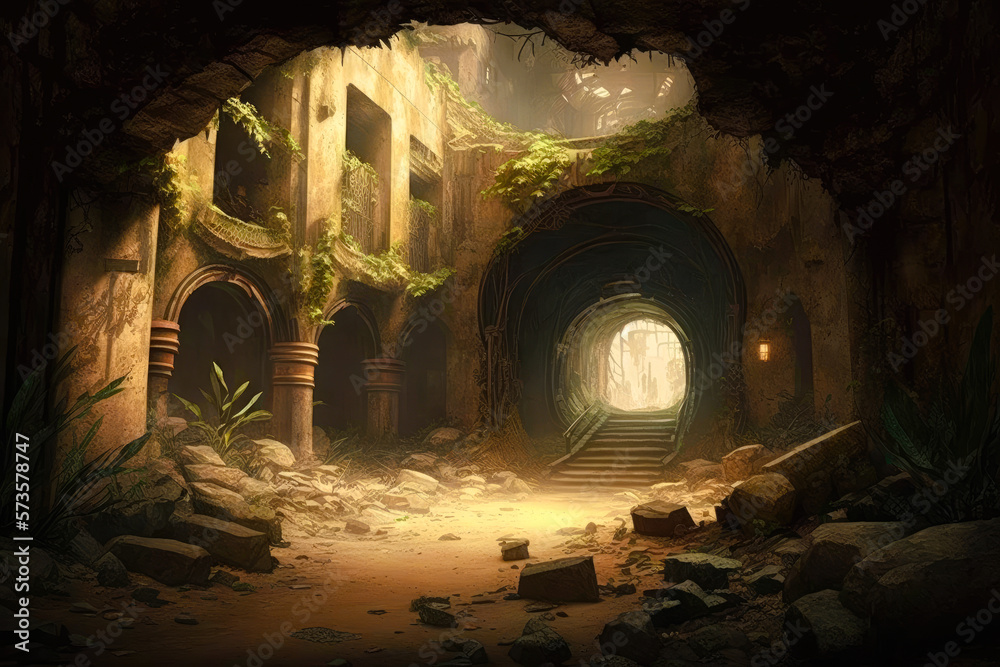 a hidden underground city, filled with tunnels, chambers, and secret ...