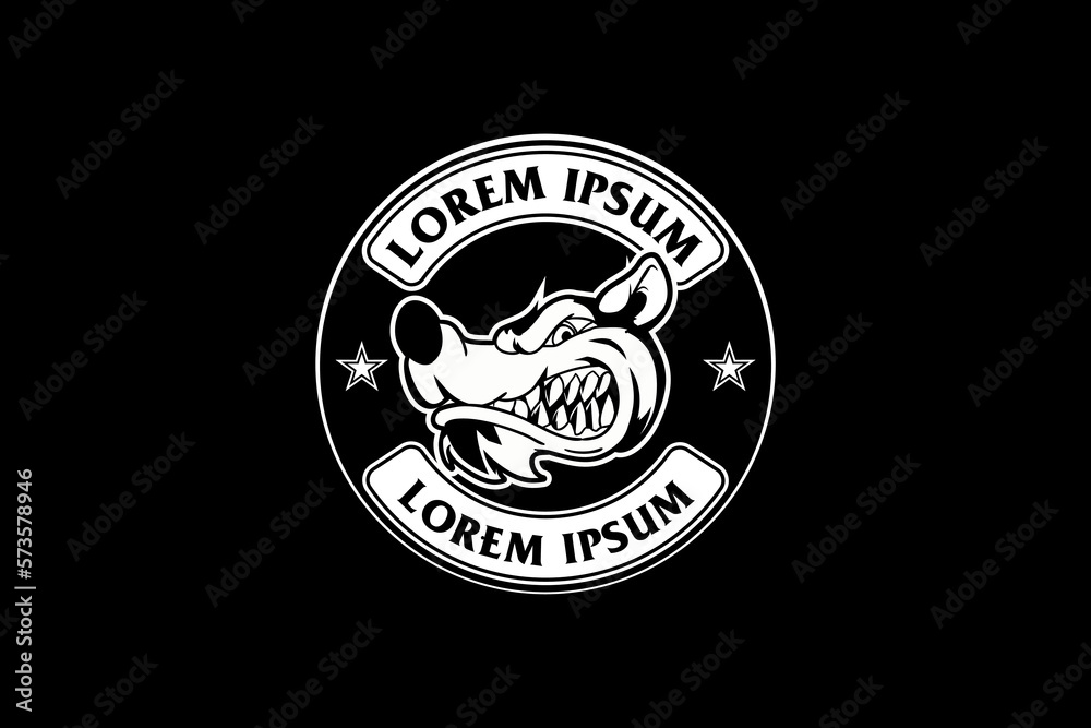 Animal Character Rat badge logo template Stock Vector | Adobe Stock
