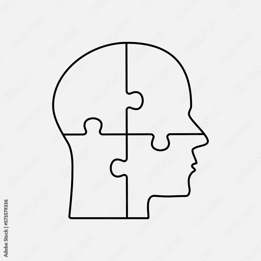 Diagram infographic for 4 steps, head puzzle Stock Vector | Adobe Stock