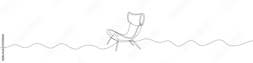 Continuous linear drawing of chair. Single line drawing of chair ...