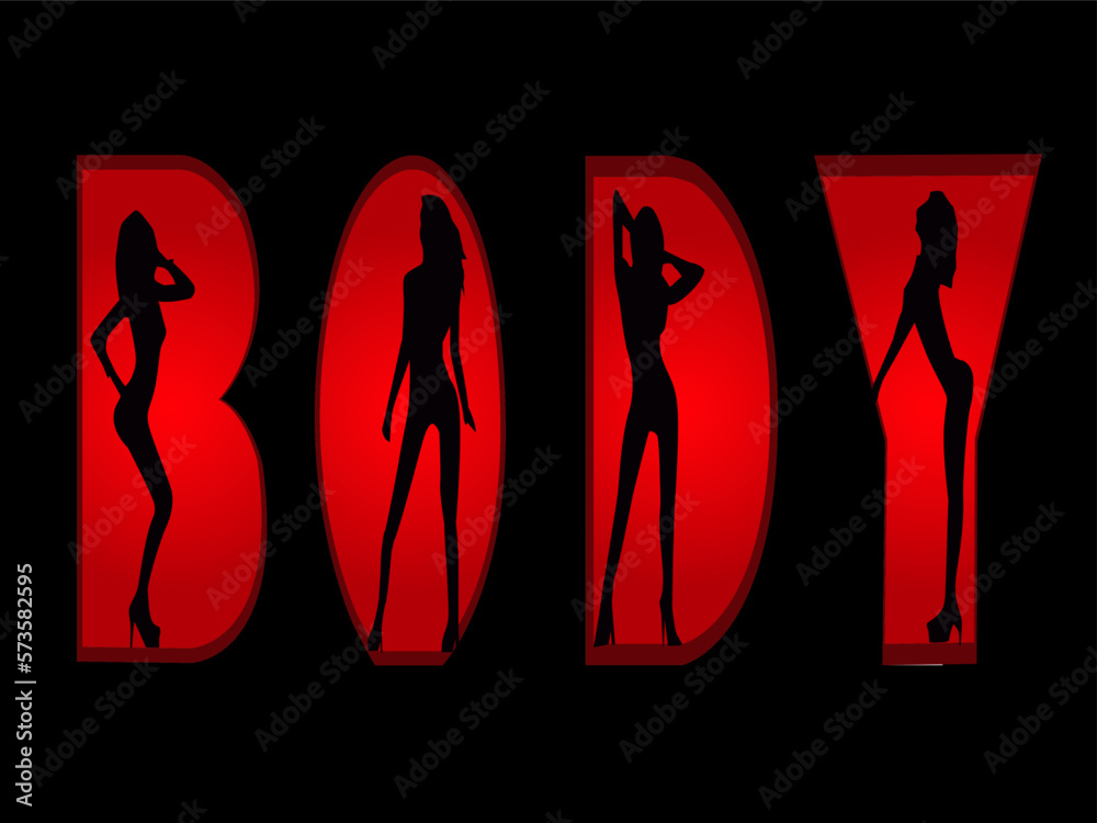 vector illustration in red and black colors with a stylized image of ...