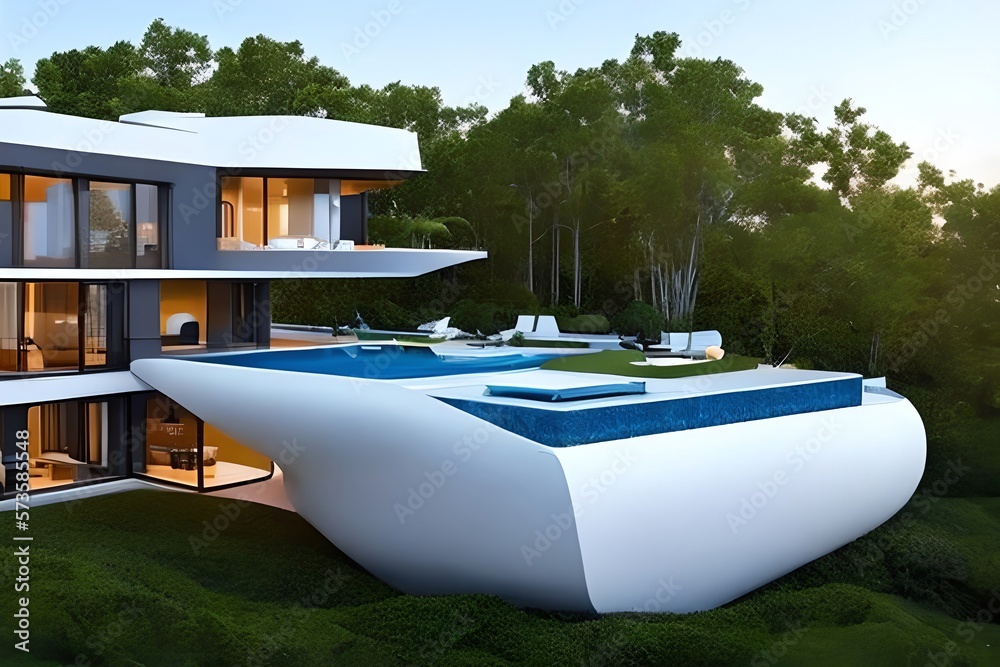 Playful Surreal Architecture. Super Modern Extravagant House. Surreal ...