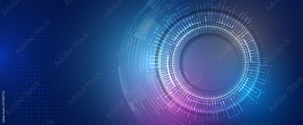 Abstract circle technology communication, vector illustration. Hi-tech ...