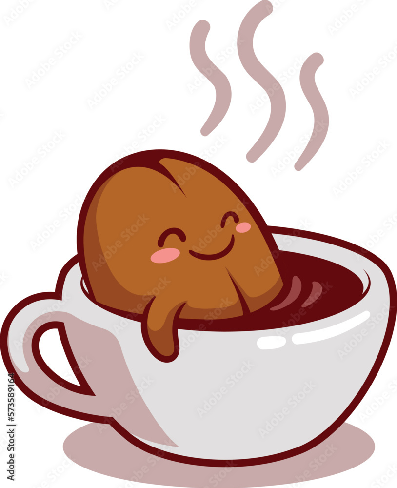 Cute coffee cartoon character design Stock Vector | Adobe Stock