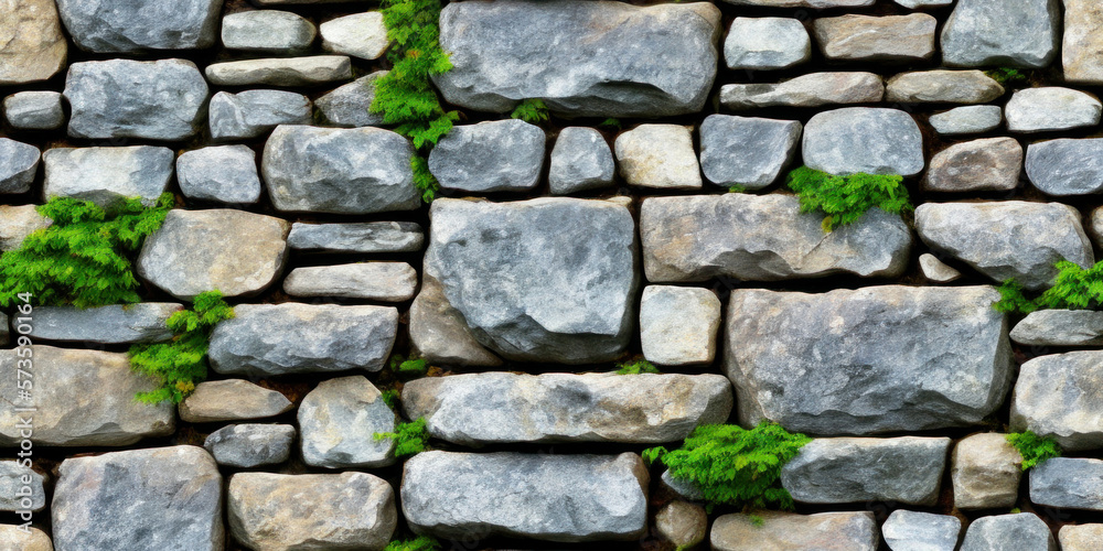 big old stone wall seamless texture, pattern background (created with ...