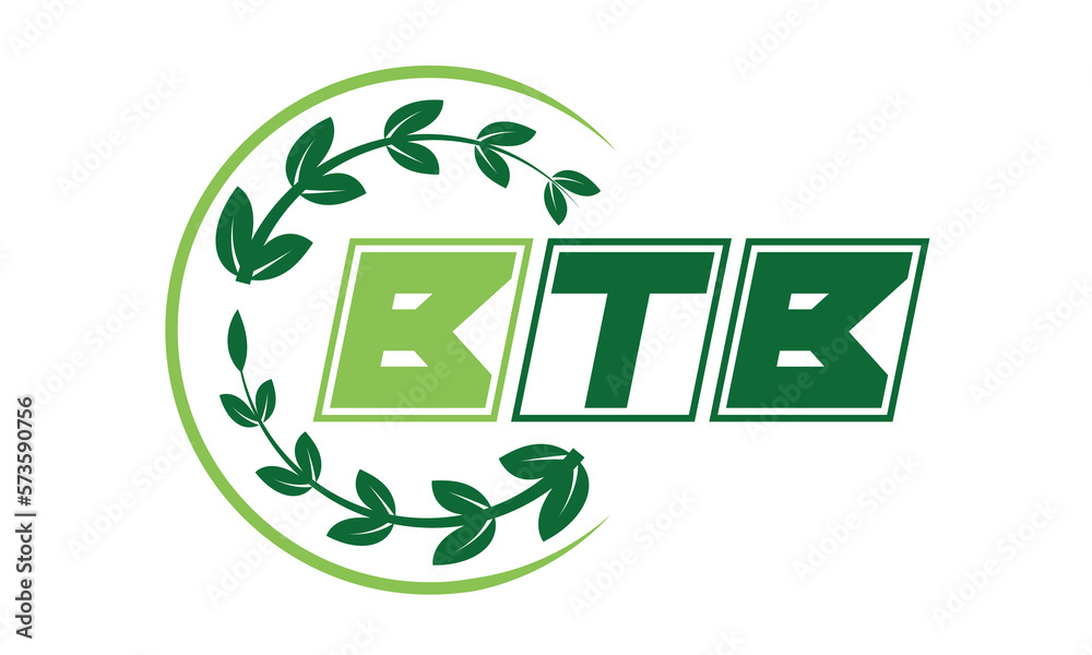 BTB Three-letter natural logo design, vector template. | monogram logo ...