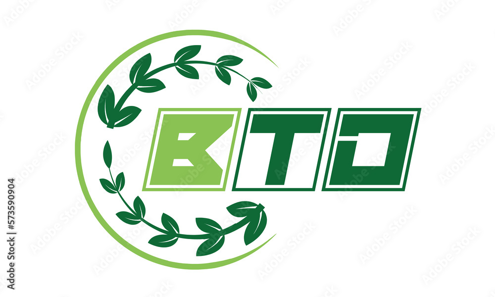BTD Three-letter natural logo design, vector template. | monogram logo ...